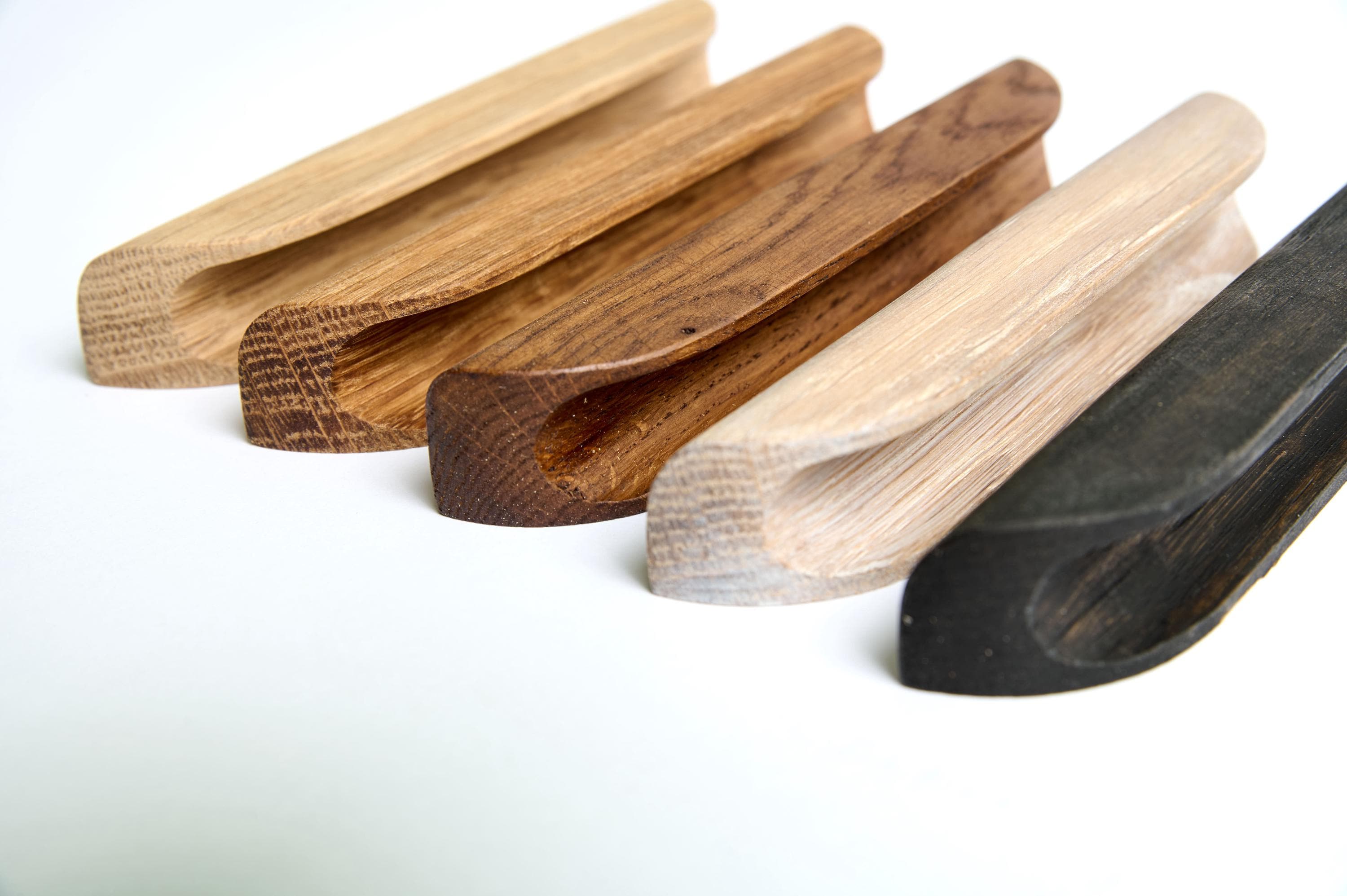 Handmade Oak Wood Drawer Pulls: Modern Rounded Furniture Handles - Etsy
