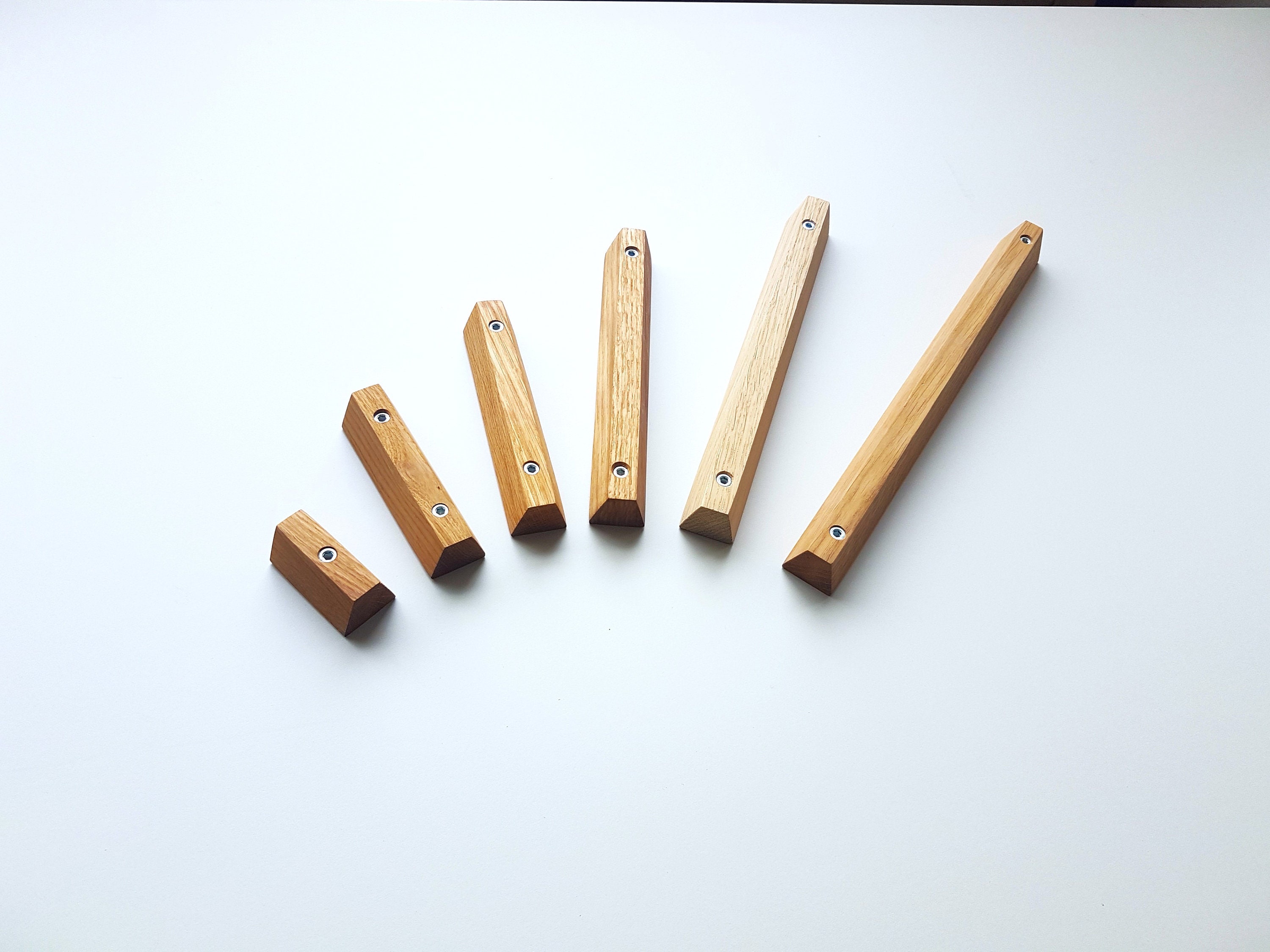 Long Oak Wood Handles Pulls Simple Kitchen Hardware Dresser Pulls ...