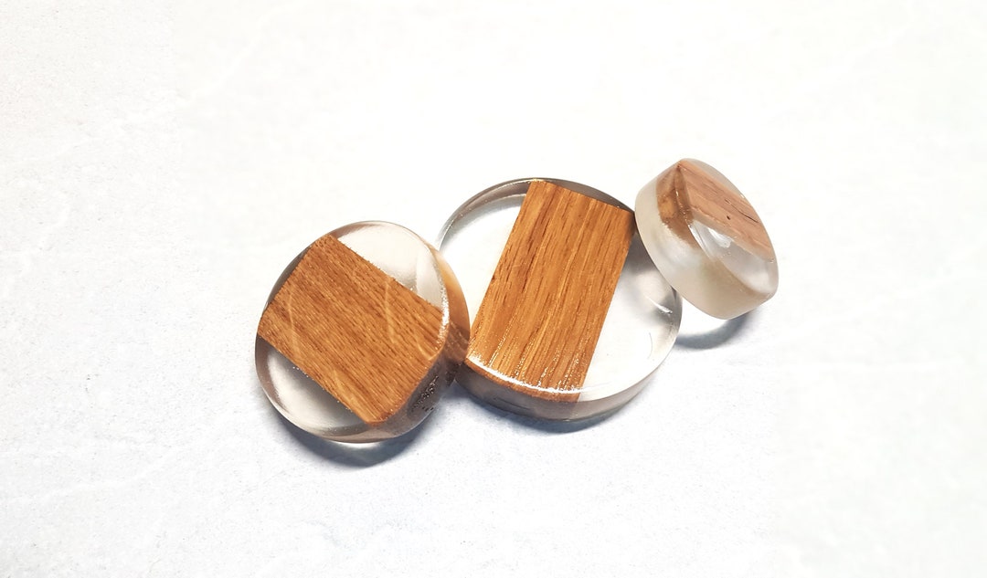 Glass Looks Epoxy Knobs With Wood, Handles Pulls Cabinet Hardware ...