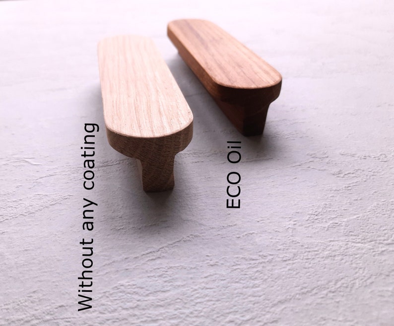 Long Oak Wood Handles Pulls Simple Kitchen Hardware Dresser Pulls ...