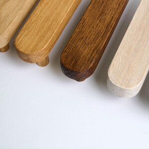 Wooden Pulls OAK Handles Long Simple Kitchen Hardware Dresser Pulls ...