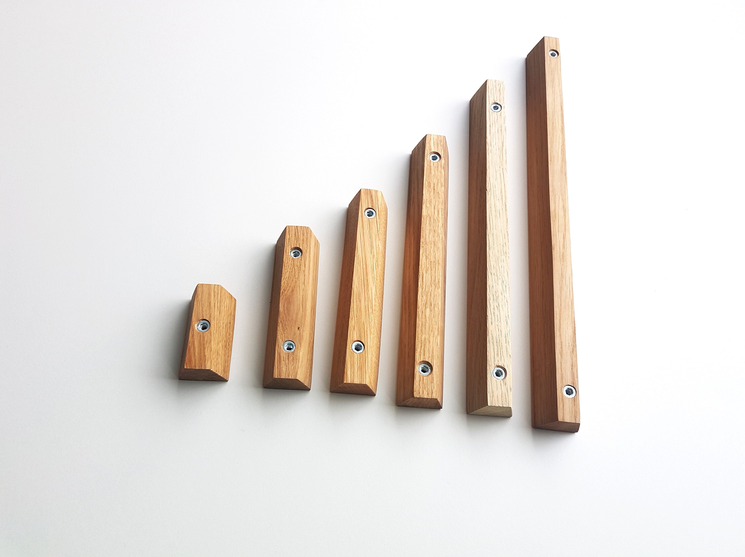 Long Oak Wood Handles Pulls Simple Kitchen Hardware Dresser Pulls ...