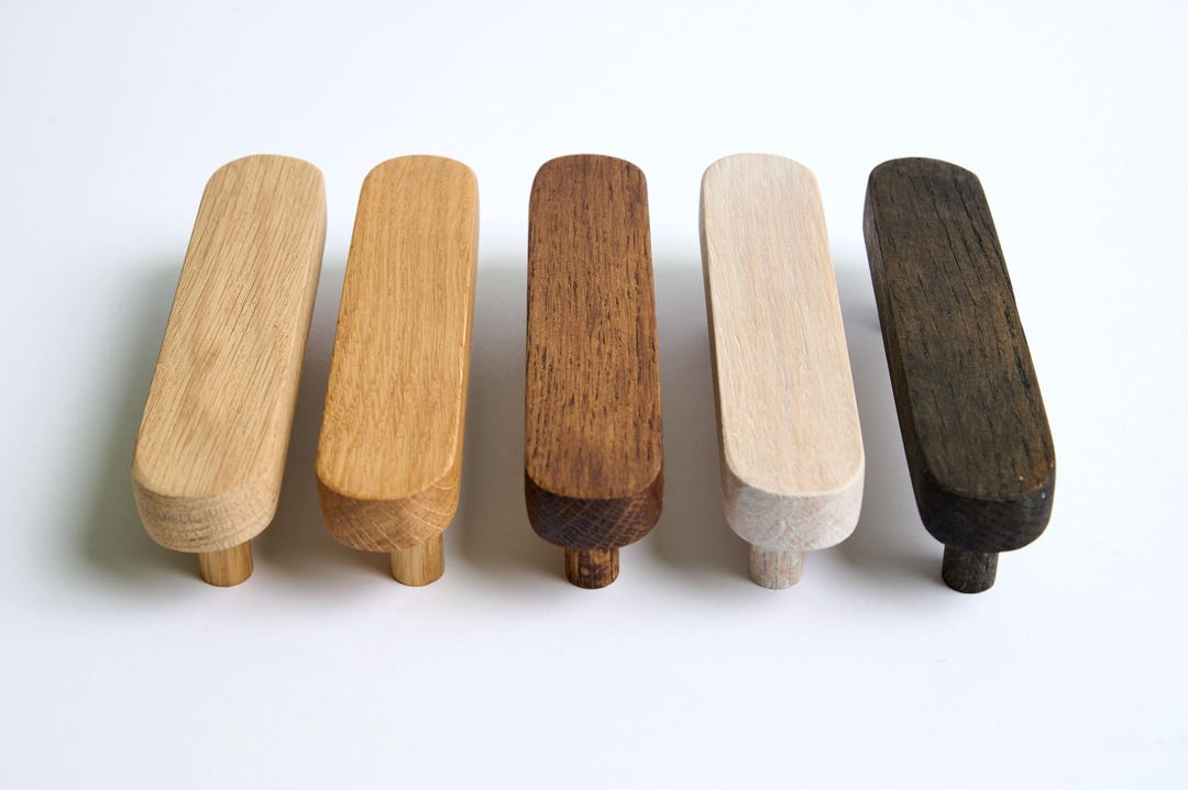 Wooden Pulls OAK Handles Long Simple Kitchen Hardware Dresser Pulls ...