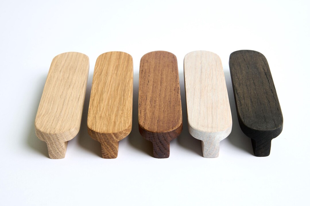 Oak Pulls Wood Handles, Natural Kitchen Furniture Hardware, Dresser ...