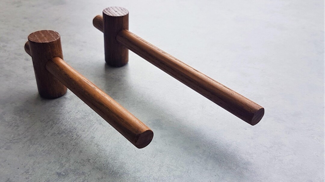 Long Modern Oak Wood Cabinet Handles: Minimalist Furniture Pulls - Etsy