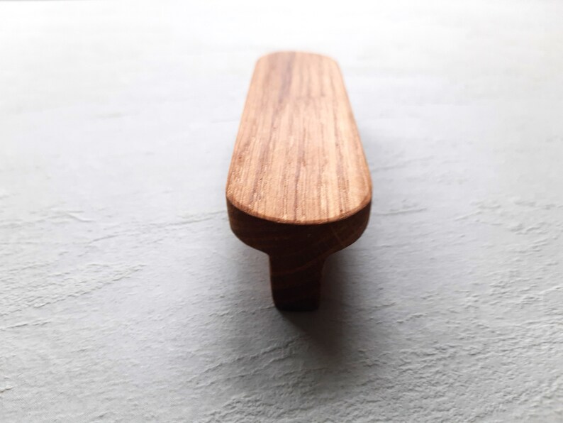 Long Oak Wood Handles Pulls Simple Kitchen Hardware Dresser Pulls ...