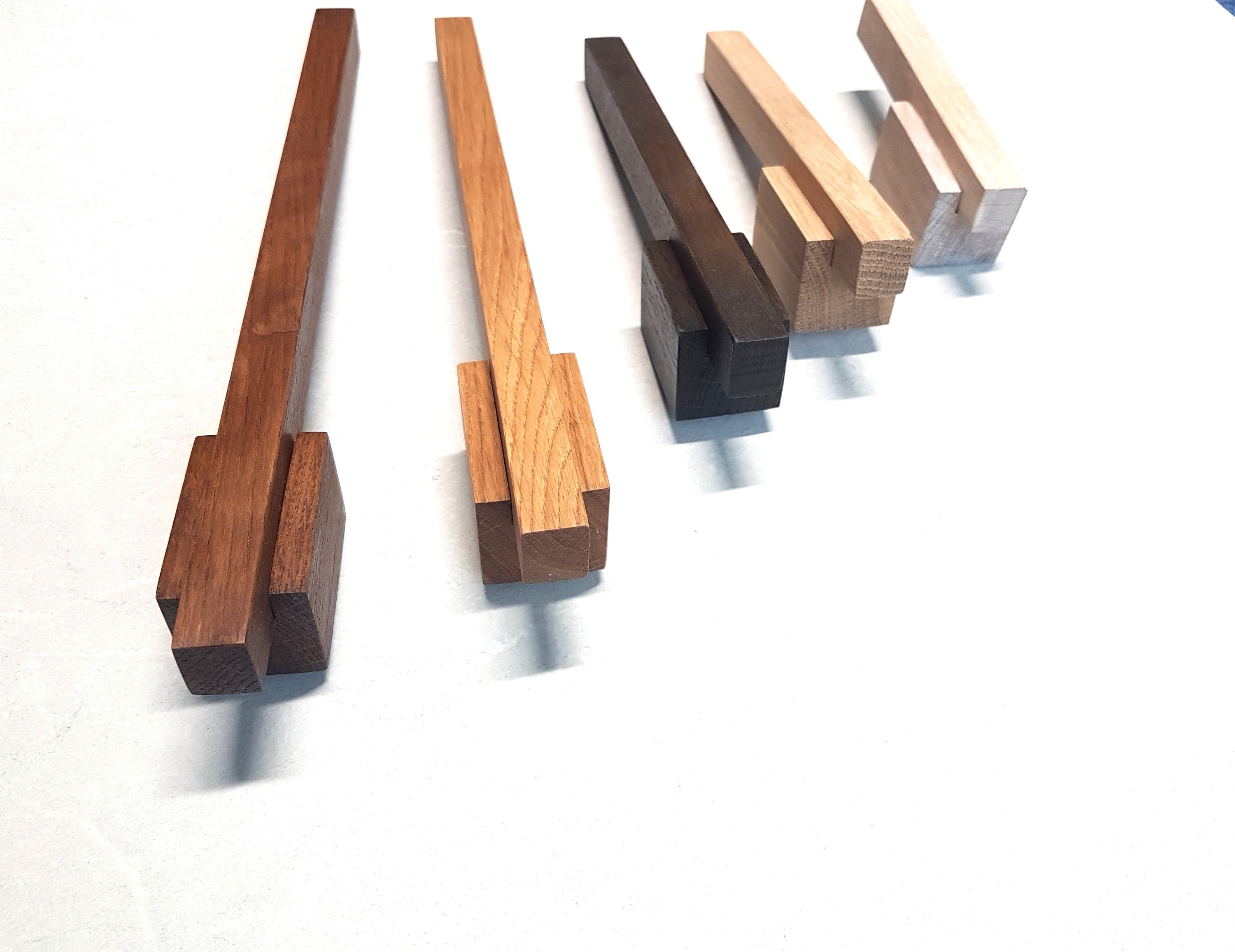 Long Modern Oak Wood Handles, Kitchen Cabinet Furniture Pulls ...