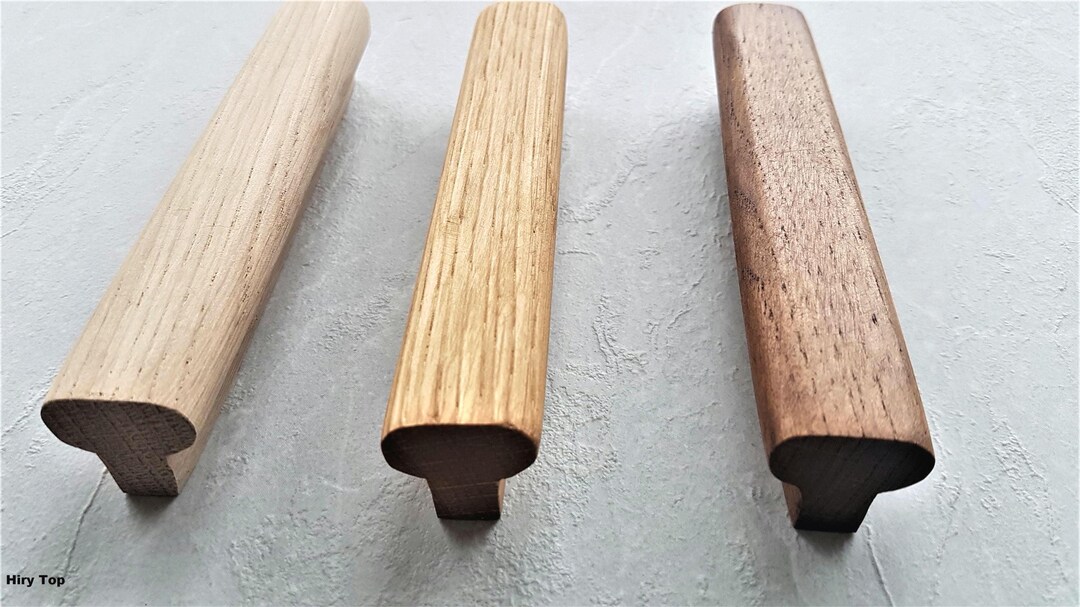 Handmade Natural Oak Wood Pull Handles: Minimalist Cabinet Hardware - Etsy