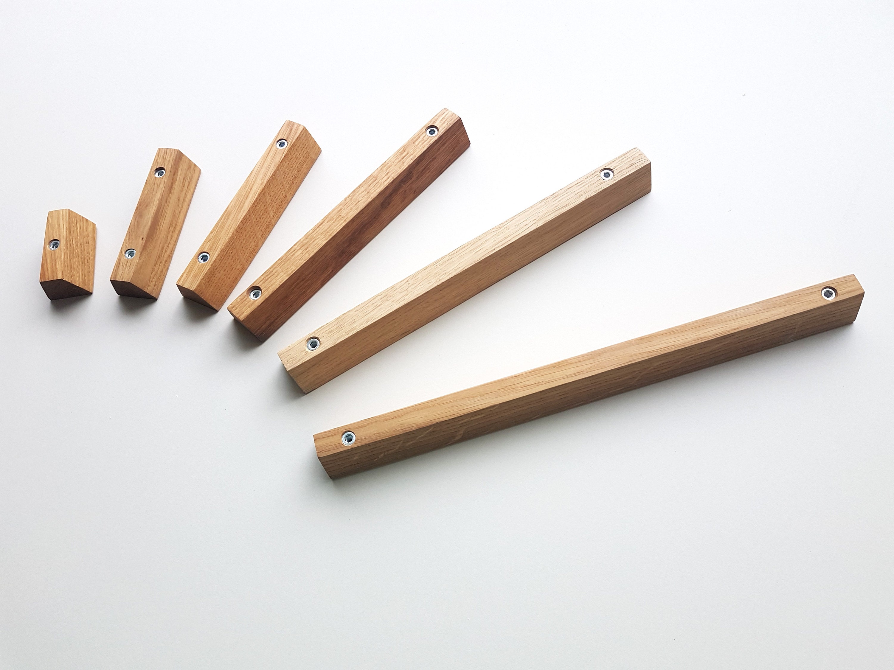 Long Oak Wood Handles Pulls Simple Kitchen Hardware Dresser Pulls ...