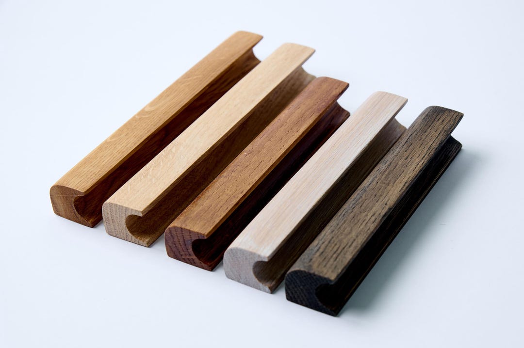 Minimalist Oak Wood Drawer Pulls: Kitchen Cabinet Handles - Etsy