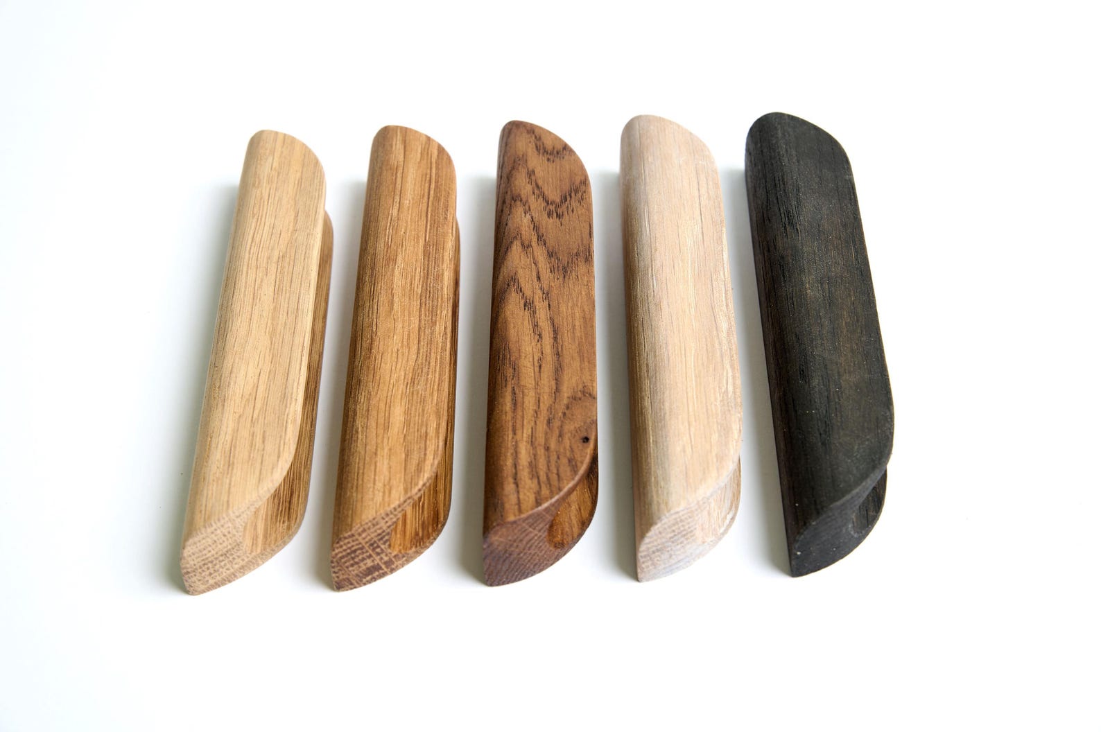 Handmade Oak Wood Drawer Pulls: Modern Rounded Furniture Handles - Etsy