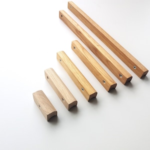 Oak Wood Handles Simple Kitchen Cabinet Hardware Drawer Pulls ...