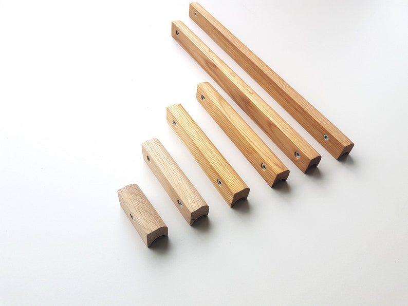 Oak Wood Handles Simple Kitchen Cabinet Hardware Drawer Pulls ...