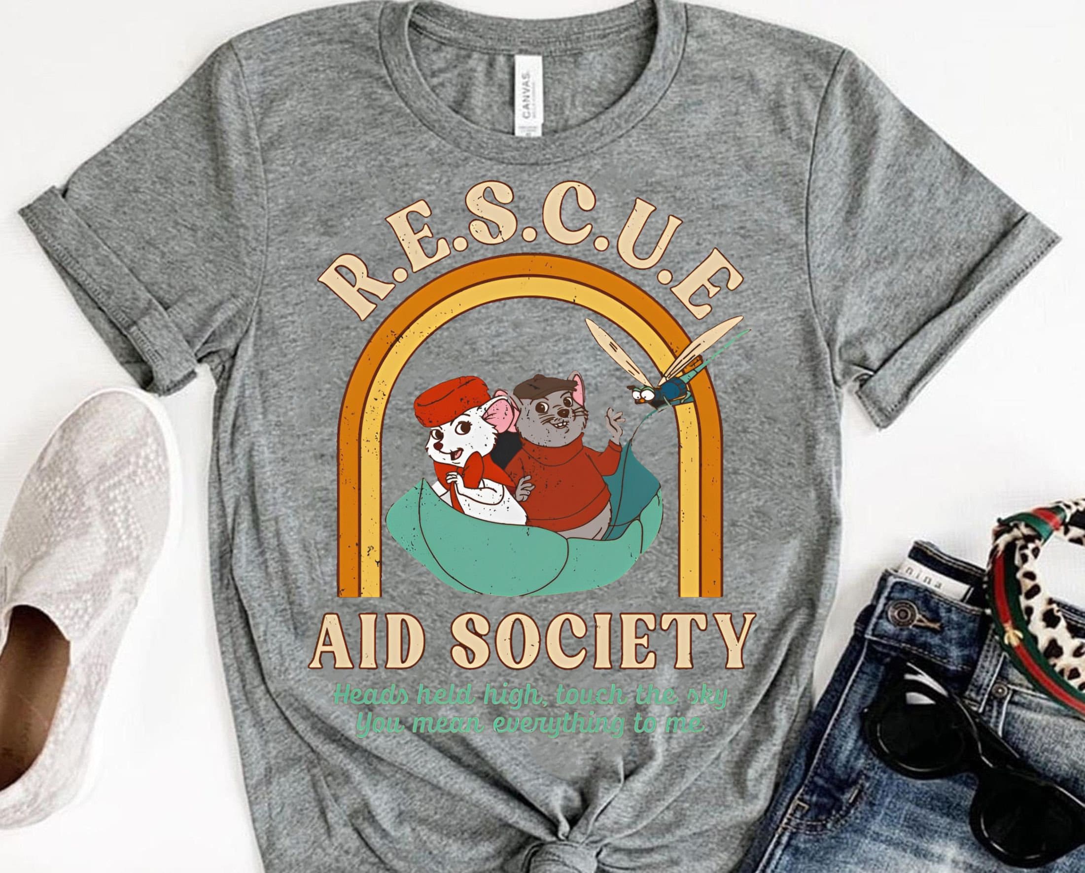 Vintage 70S the Rescuers Bernard and Bianca Shirt, Rescue Aid Society T ...
