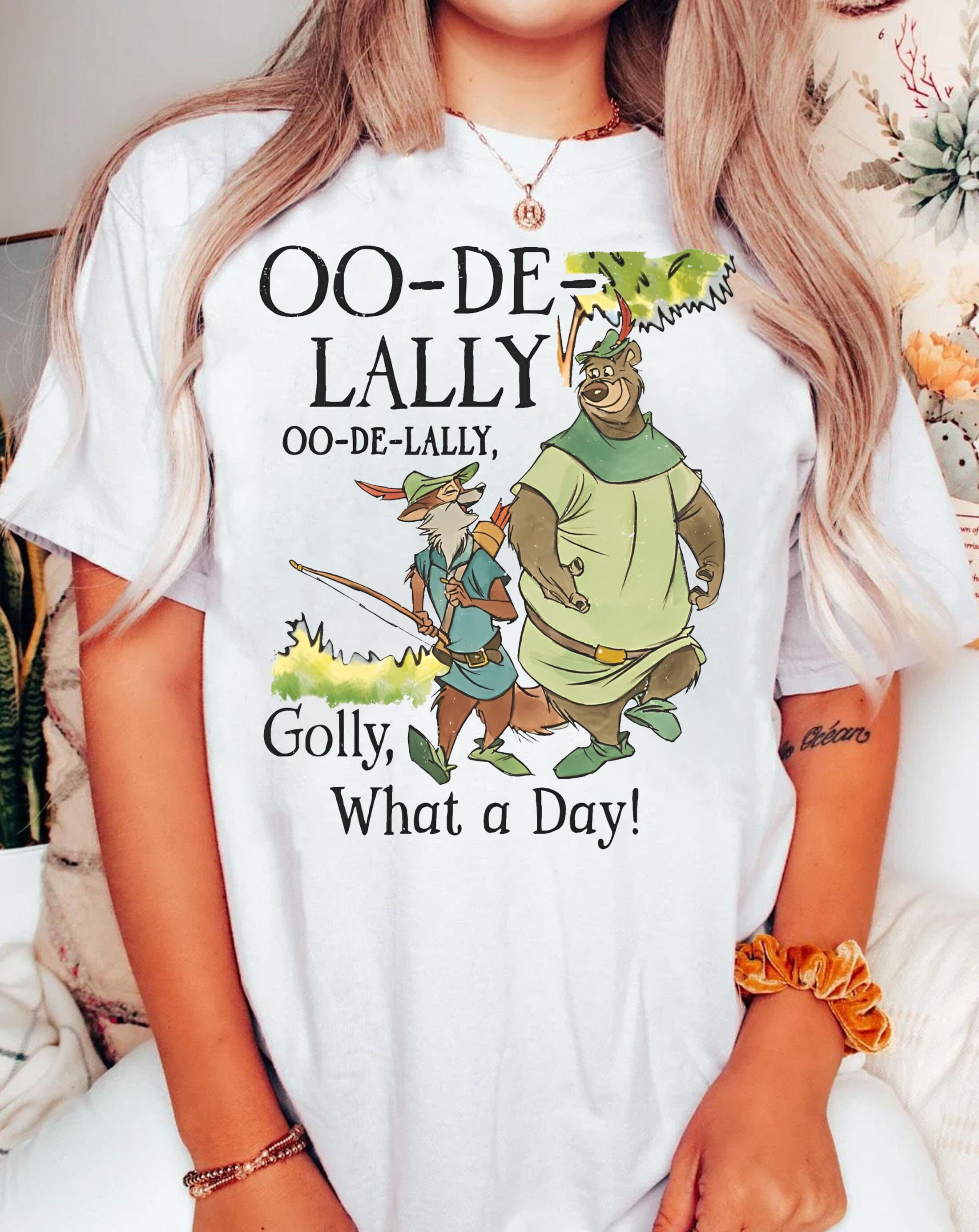 Retro Robin Hood and Little John Shirt, Oo De Lally Golly What A Day T ...