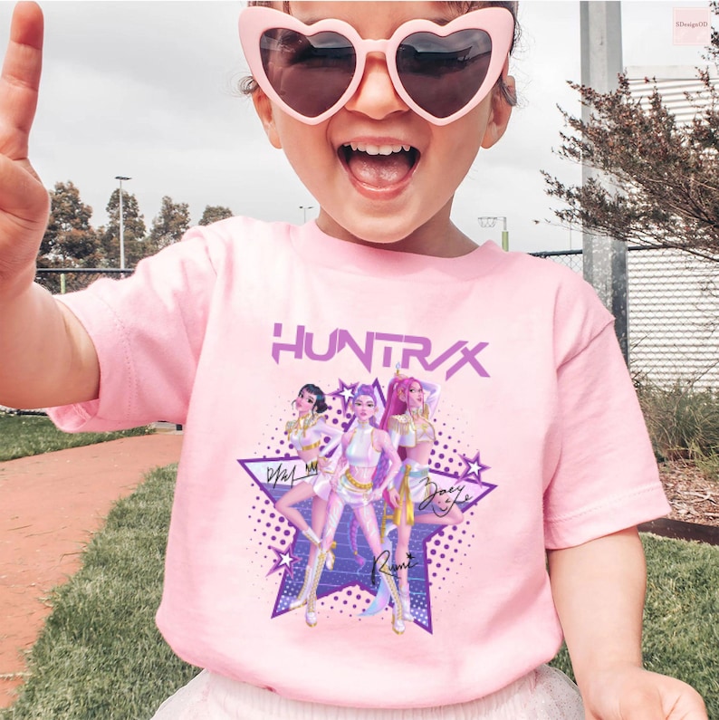 Huntrix Girl Kpop Demon Hunters Kid Shirt Mira Rumi Zoey Tee Huntrix ...