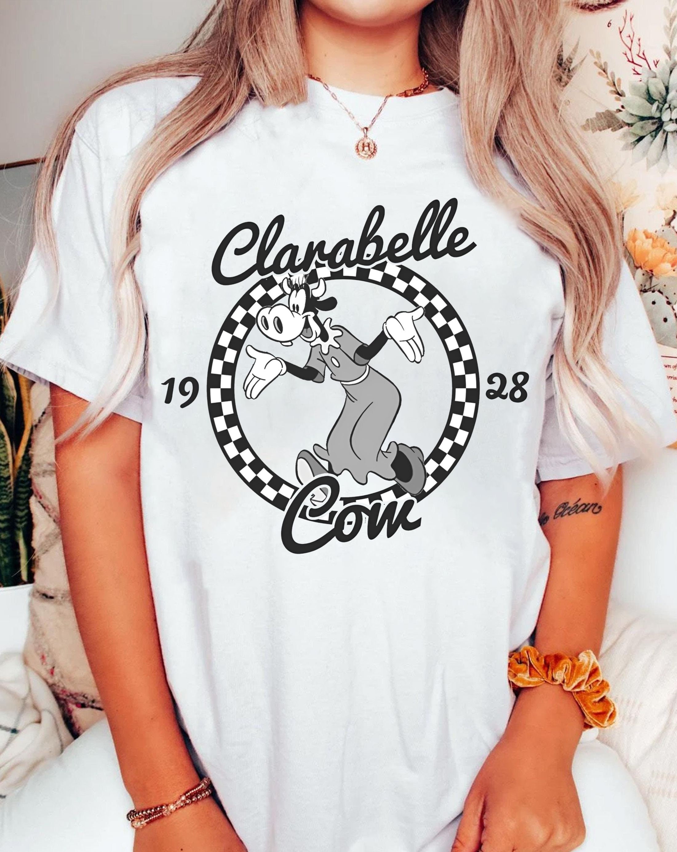 Retro Checkerboard Disney Clarabelle Cow 1928 Shirt, Mickey and Friends ...