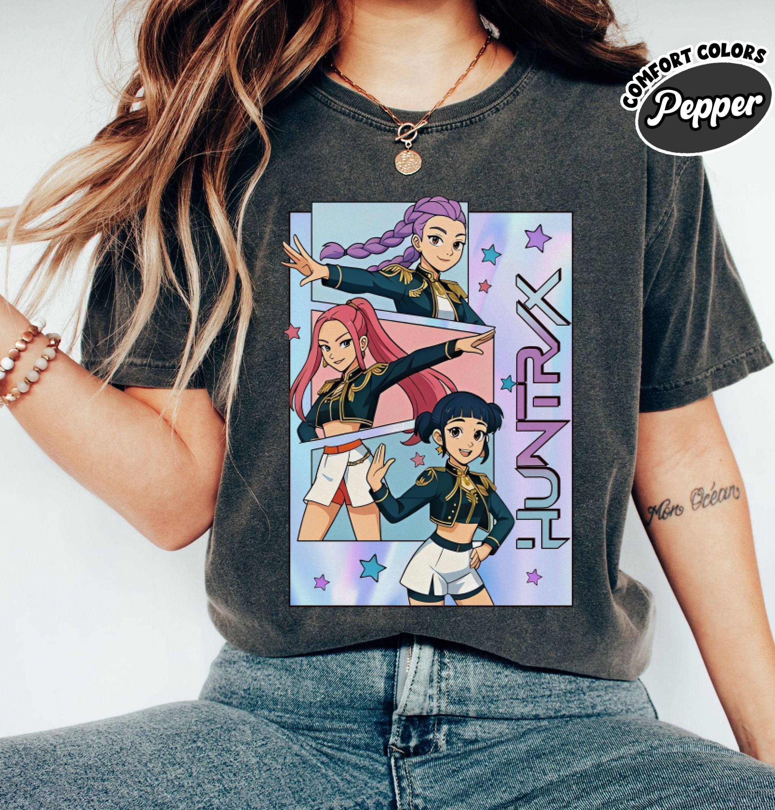 Huntrix Girl Kpop Demon Hunters Kid Shirt Mira Rumi Zoey Tee Huntrix ...
