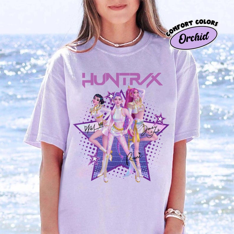 Huntrix Girl Kpop Demon Hunters Kid Shirt Mira Rumi Zoey Tee Huntrix ...