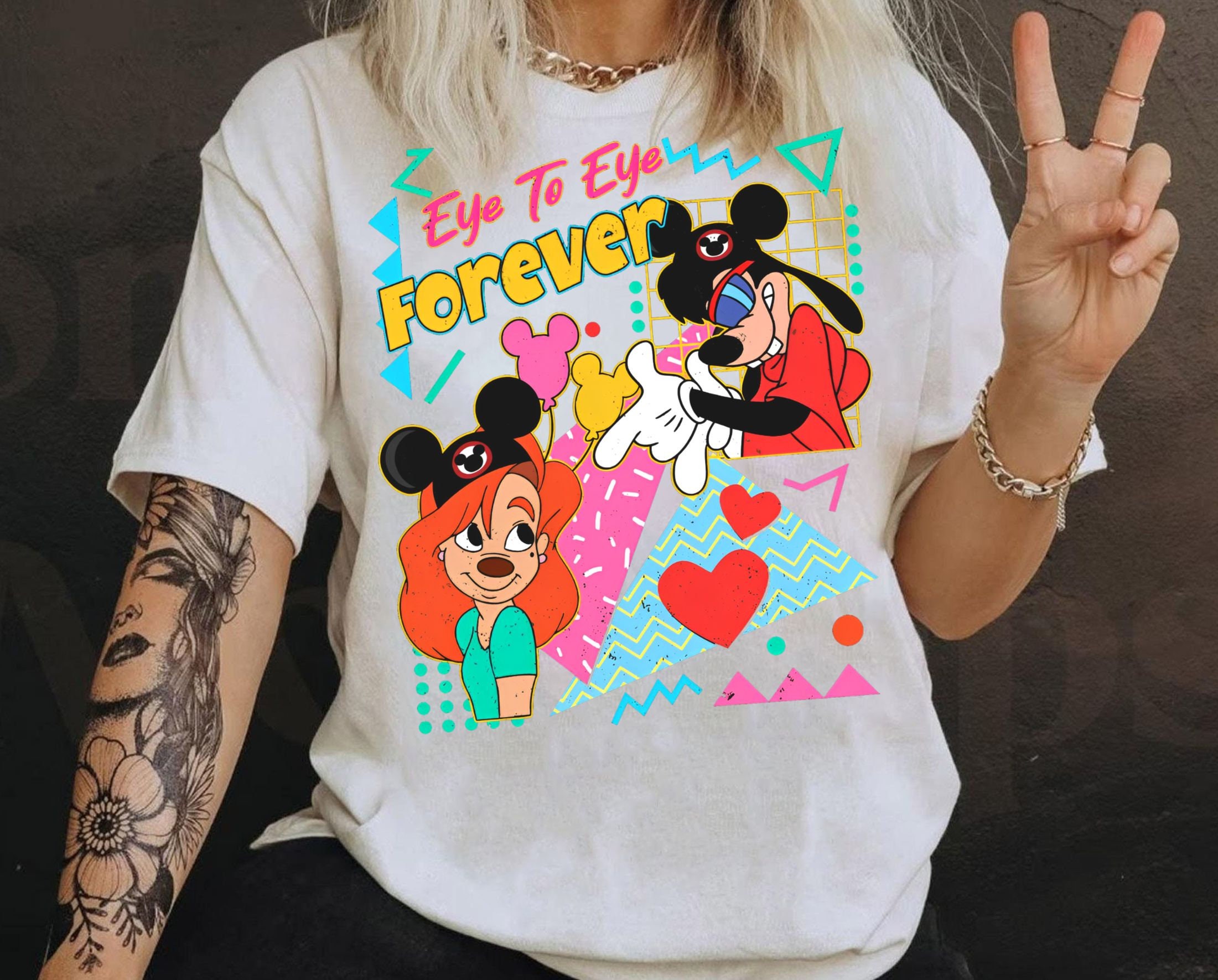 Retro 90S Max and Roxanne Eye to Eye Forever Shirt A Goofy Movie T ...