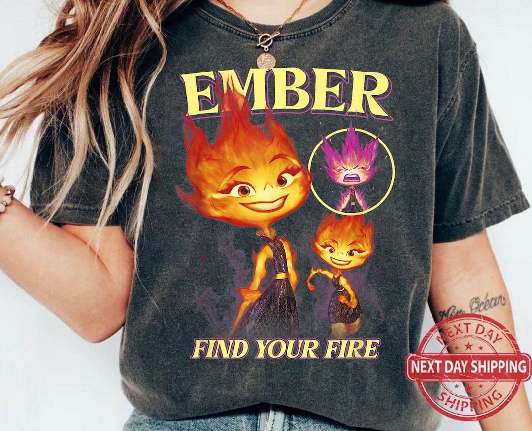Disney Pixar Elemental Find Your Fire Ember Portrait T-shirt Disneyland ...