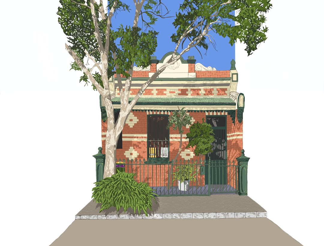 Australian Terrace House - Physical Print - Etsy