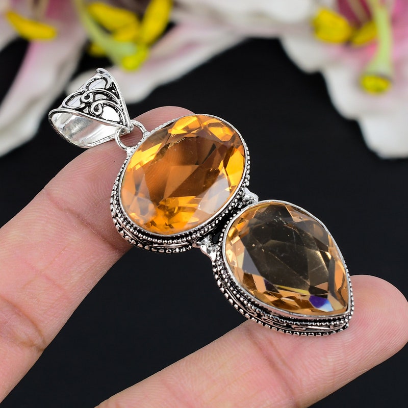 Citrine Pendant - Etsy