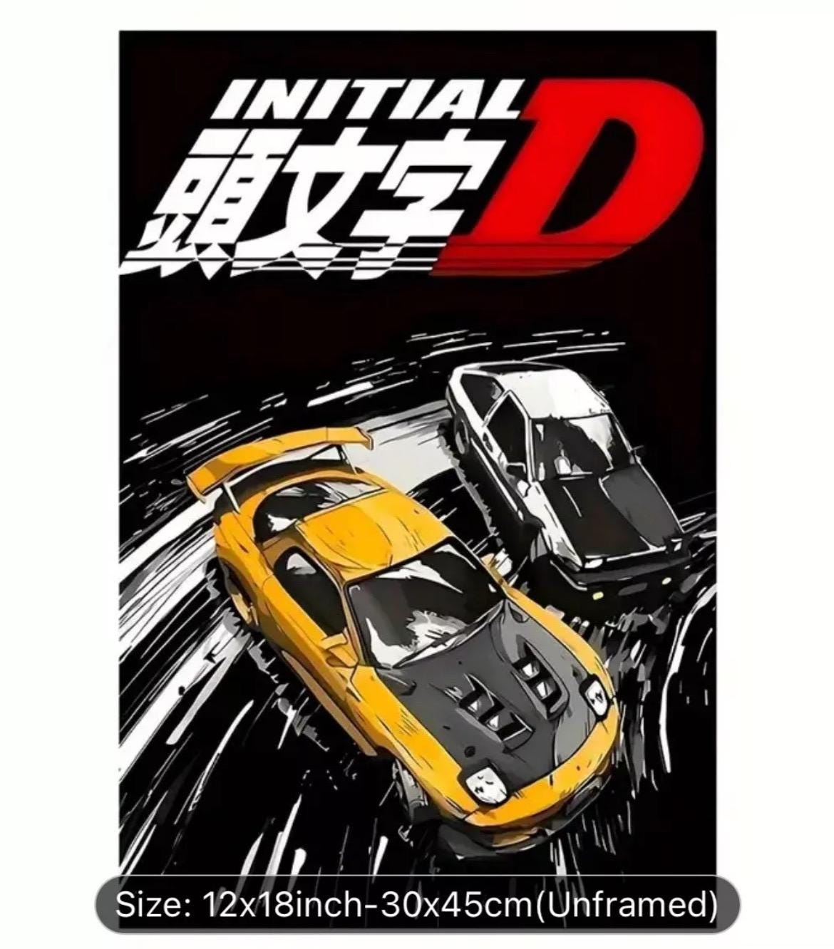 Initial D Anime Canvas Poster Unframe Art Print Fd3s Rx7 AE86 - Etsy