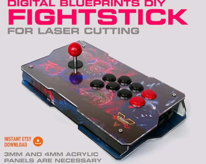 Digital Plans for Laser Cutting Acrylic for an Arcade Stick + List of ...