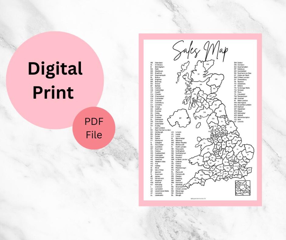 UK Sales Map Digital Download - Sales Map - Small Business - Etsy