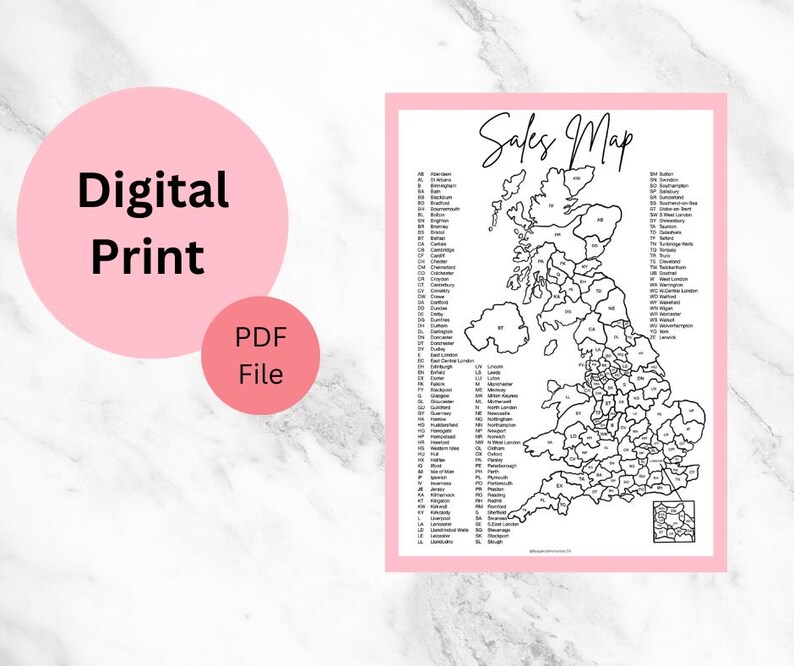 UK Sales Map Digital Download Sales Map Small Business - Etsy Ireland