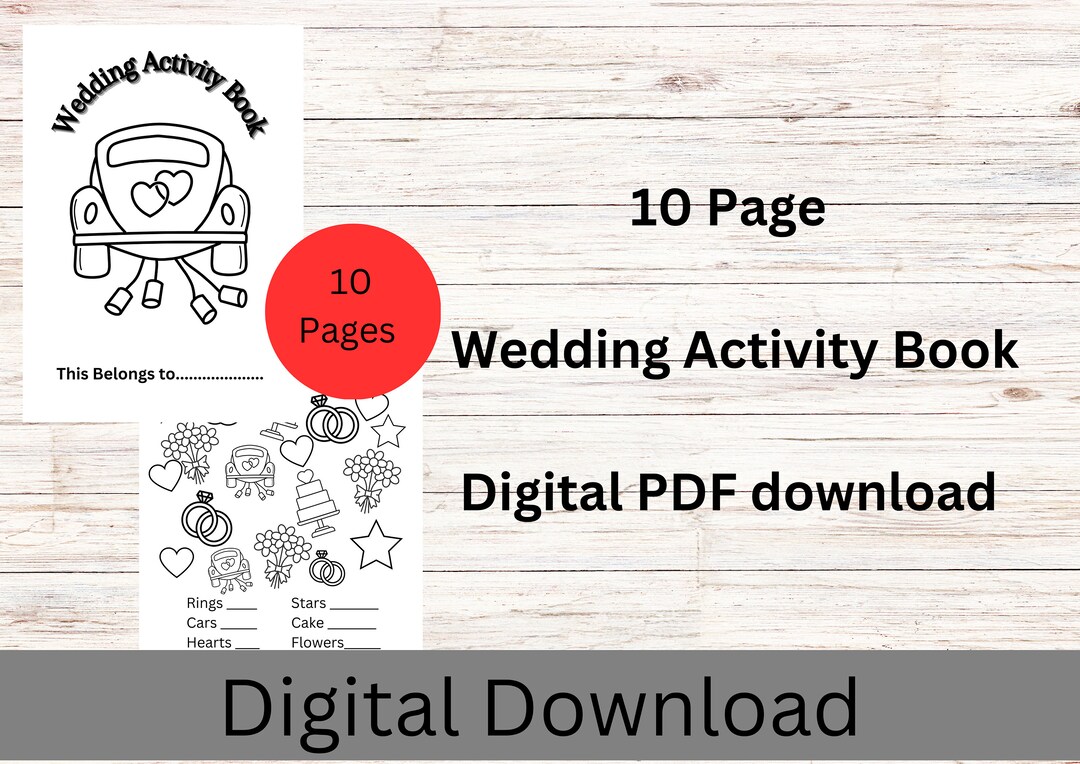 Wedding Activity Pack, Children's Activity Pack, Wedding Colouring Book ...