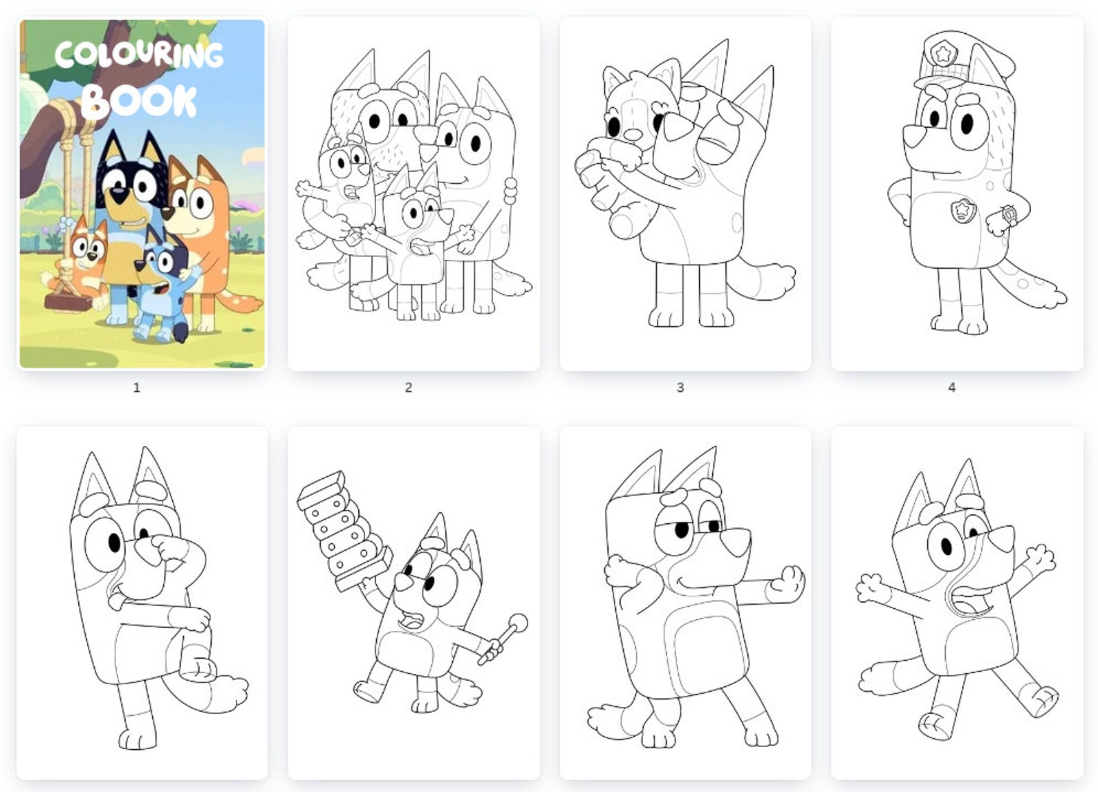 Libro para colorear Bluey - Descarga digital - Hojas imprimibles - Etsy ...