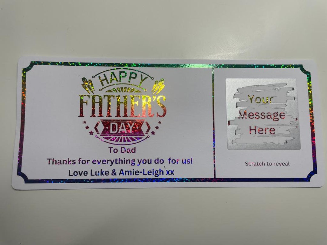 Fathers Day Scratch Card Gift Scratch Cards - Etsy