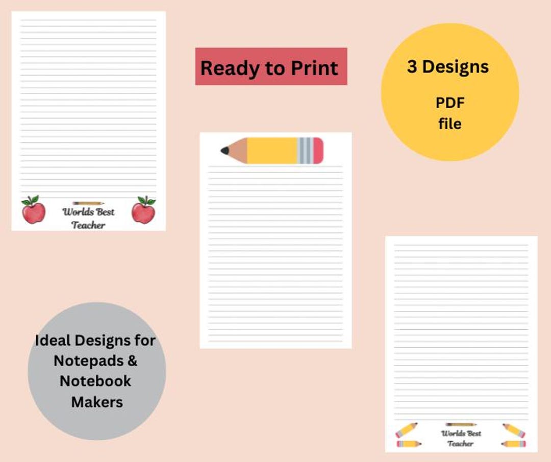 Printable Worlds Best Teacher Notepad Sheets Notepads End of Year ...