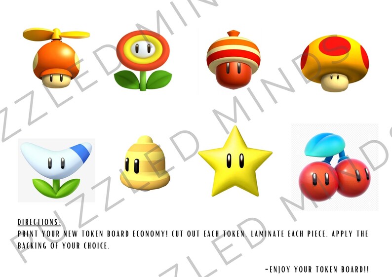 Token Board, Super Mario Token Board, 5 Tokens - Etsy