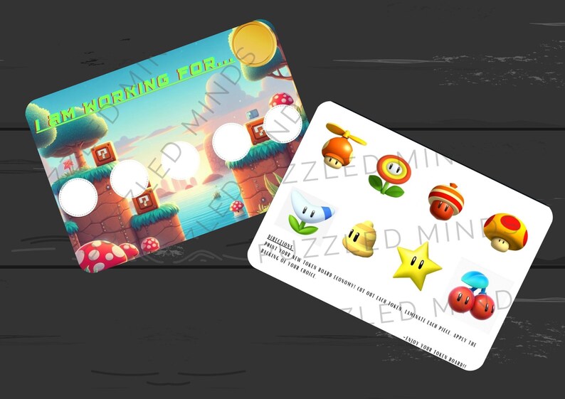 Token Board, Super Mario Token Board, 5 Tokens - Etsy