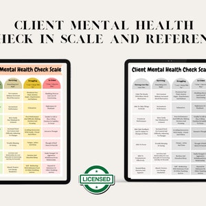 Client Mental Health Check in Scale and Reference - Etsy
