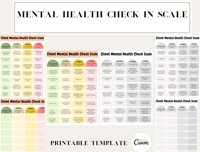Client Mental Health Check in Scale and Reference - Etsy