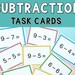 Subtraction Task Cards - Sums for Games, Activities and Fast Finishers ...