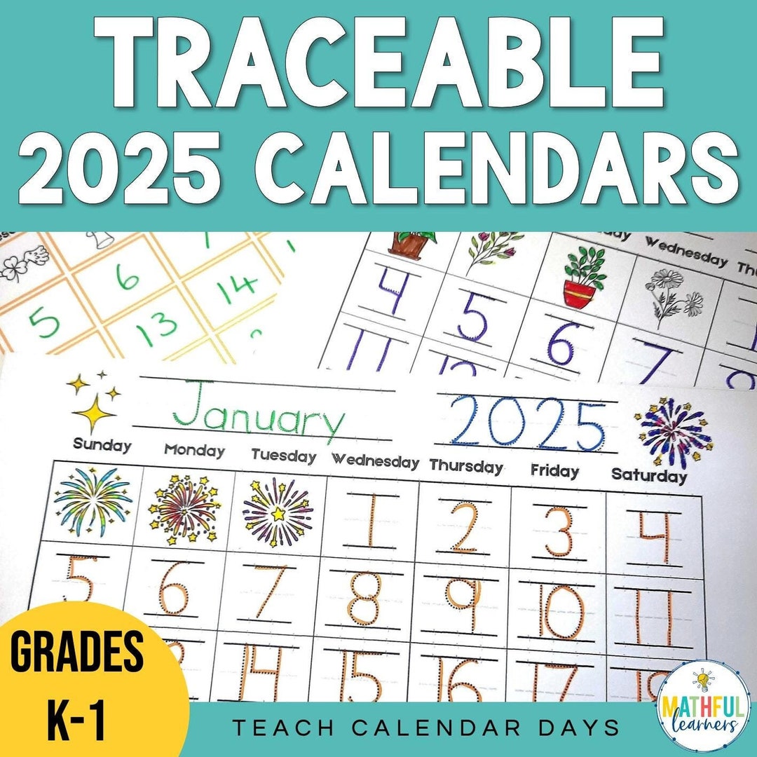 2025 Teaching Calendar Kindergarten Activities - Traceable Monthly ...
