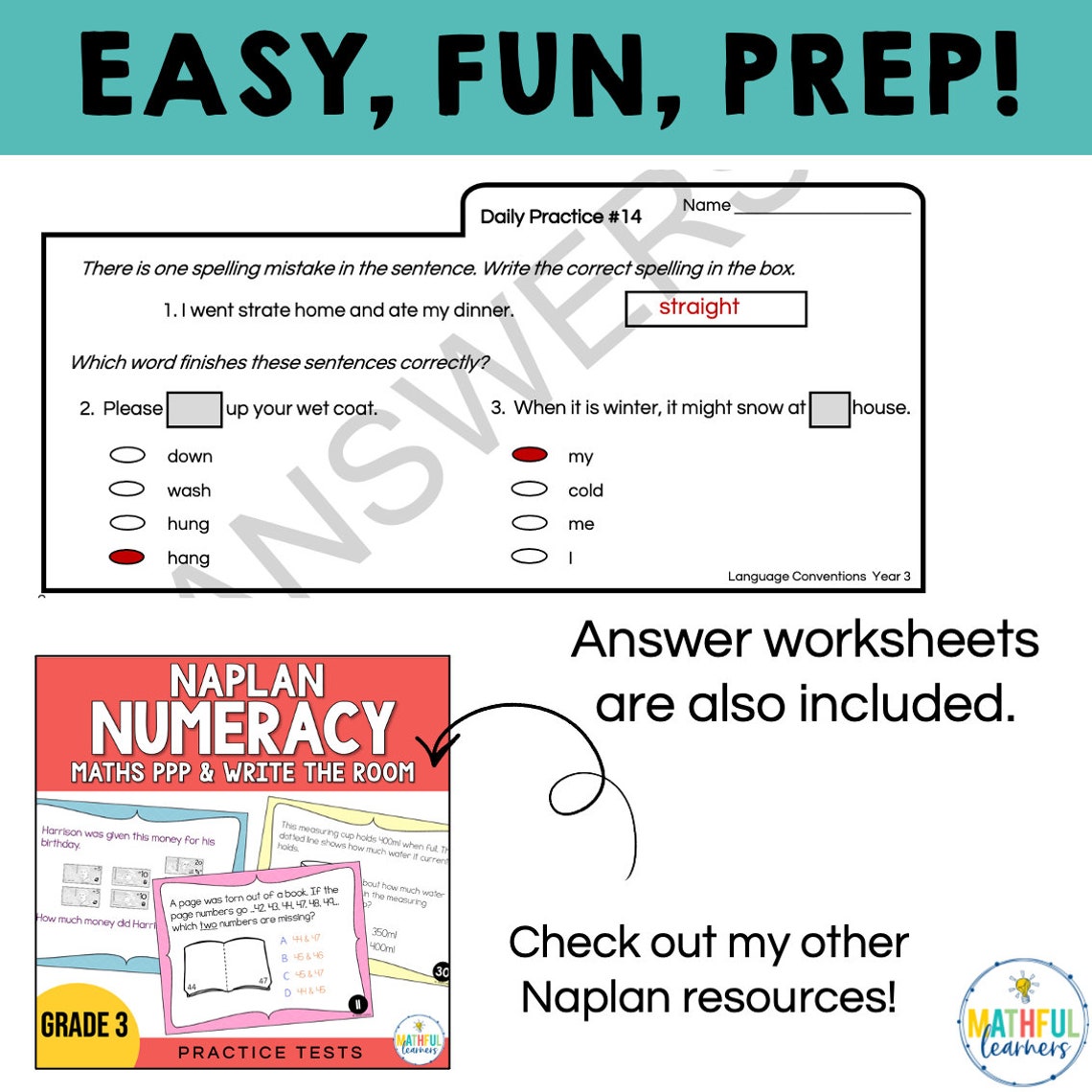 NAPLAN Language Conventions - Practice Tests Year 3 - Daily Worksheets ...
