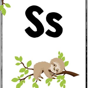 Sloth-themed Alphabet Posters | Classroom Decor | A-Z Educational ...