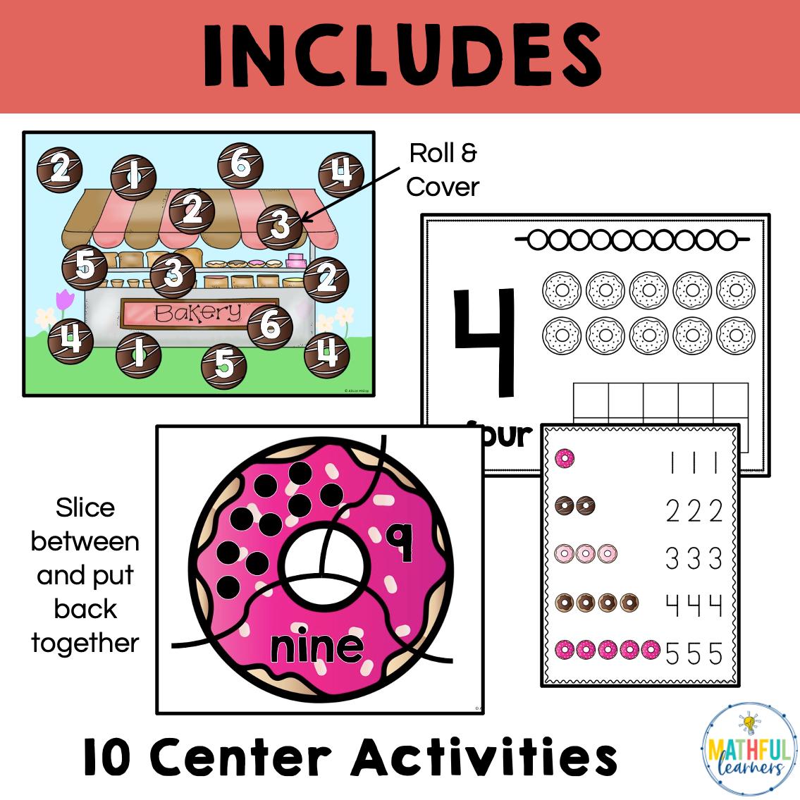 Numbers to 10 Donut Themed - Number Sense Activities, Worksheets ...