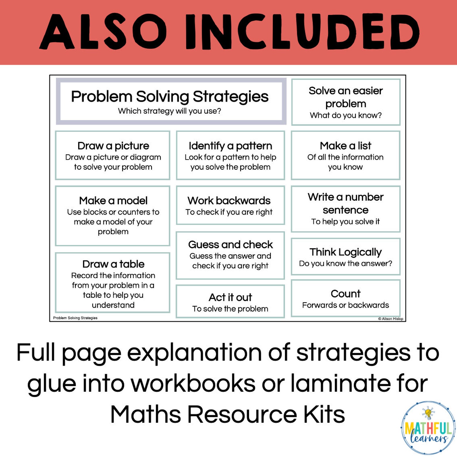 Problem Solving Strategy Posters For Word Problems Elementary Grade 1 6 Etsy