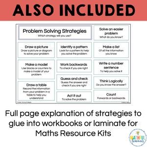 Problem Solving Strategy Posters for Word Problems - Elementary Grade 1 ...