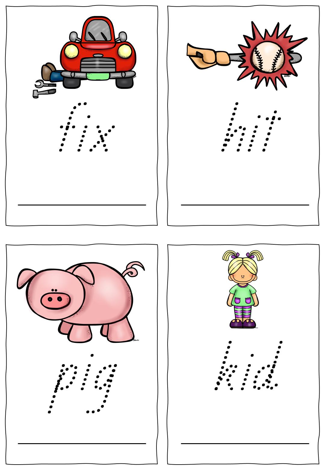Handwriting Practice Cards - CVC Words Write & Wipe - QLD Font ...