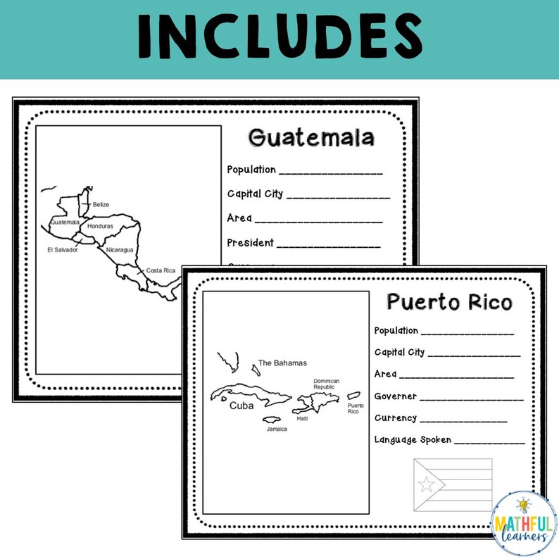 North America Printable Fact Sheets - Fact File Worksheets | Printable ...