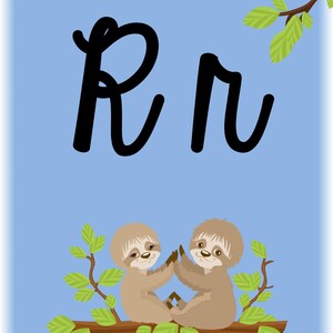 Sloth-themed Alphabet Posters | Classroom Decor | A-Z Educational ...