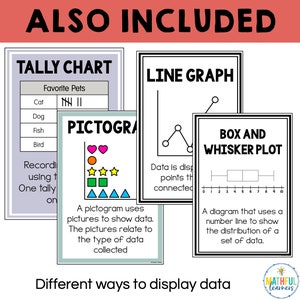 Data and Statistics Posters - Math Terminology, Definitions & Visual ...